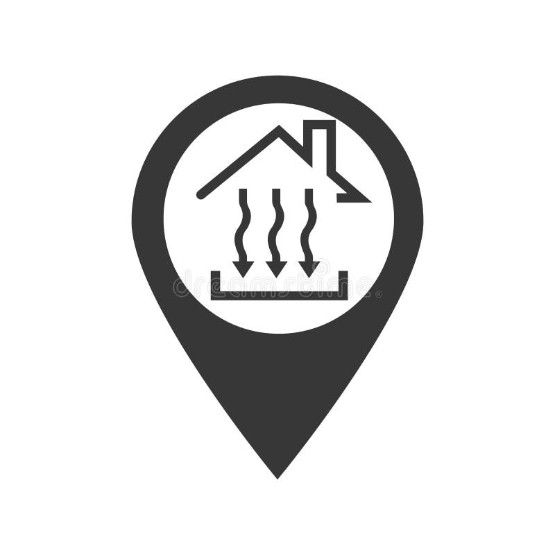 Heat Icon Three Arrows Down Concept Point Heating Stock Vector ...