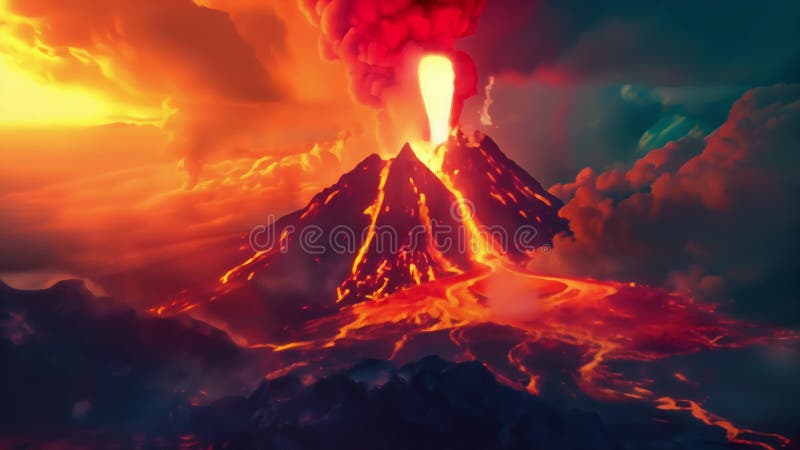 The Heat and Intensity of the Volcanic Eruption are Translated into a ...