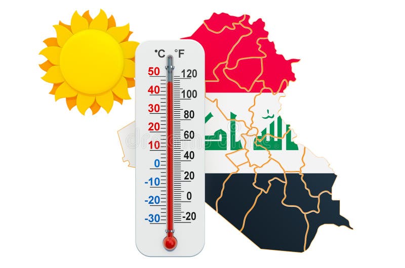 Heat in Iraq Concept. 3D Rendering Stock Illustration - Illustration of ...
