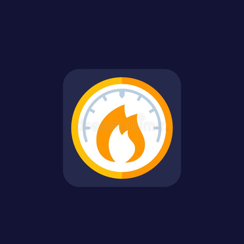 Heat level meter icon stock vector. Illustration of instrument - 145915126