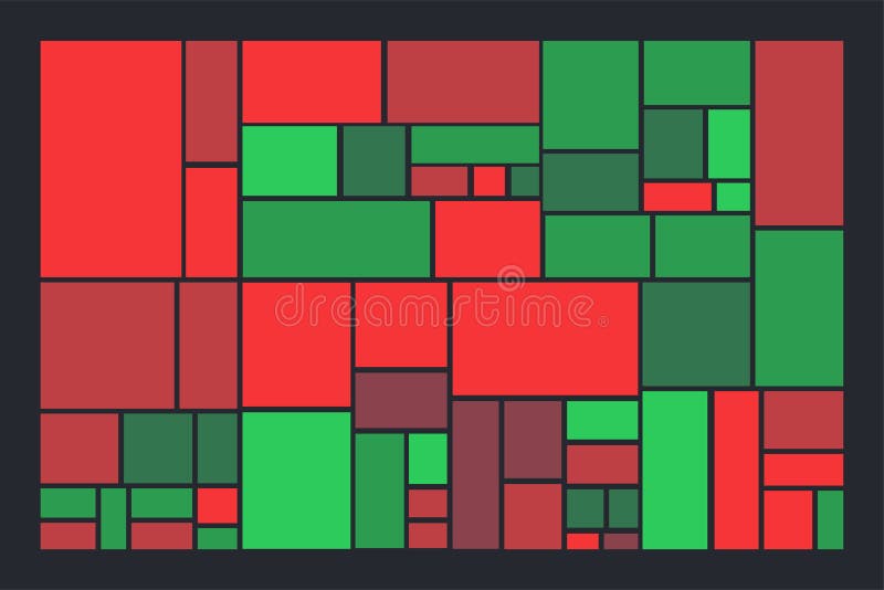 Heat Map Chart. Treemap Graph Template or Pattern. Stock Vector ...