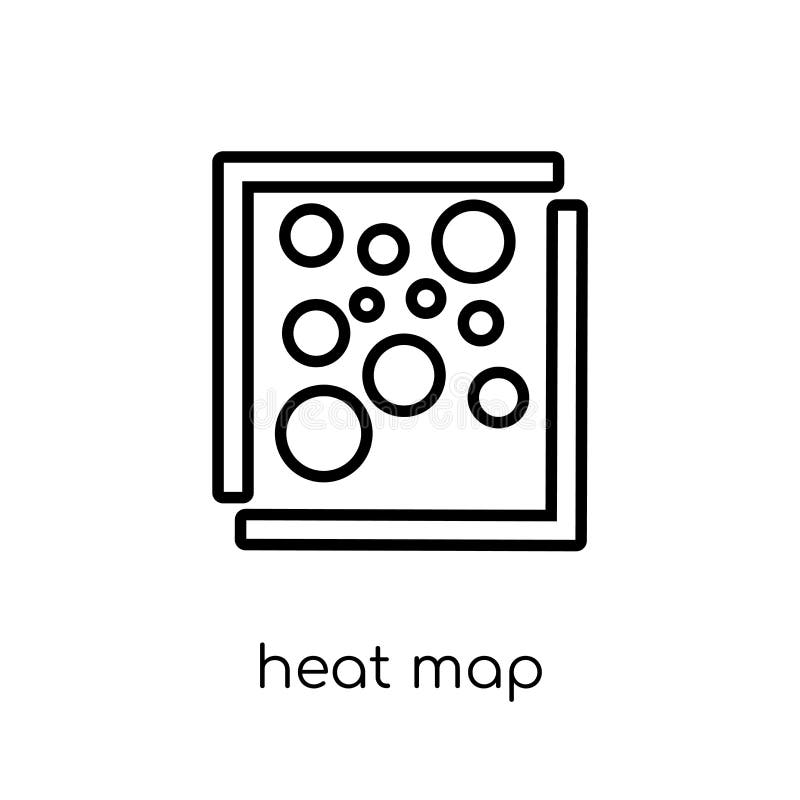 Linear Heat Map Icon From Maps And Locations Outline Collection. Thin ...