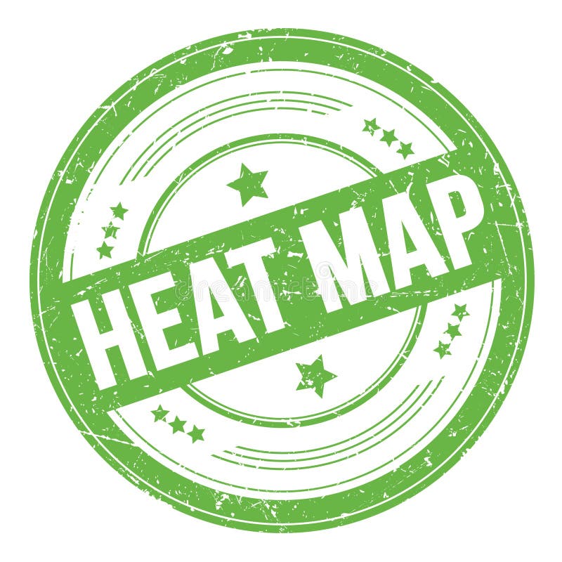 HEAT MAP Text on Green Round Grungy Stamp Stock Illustration ...