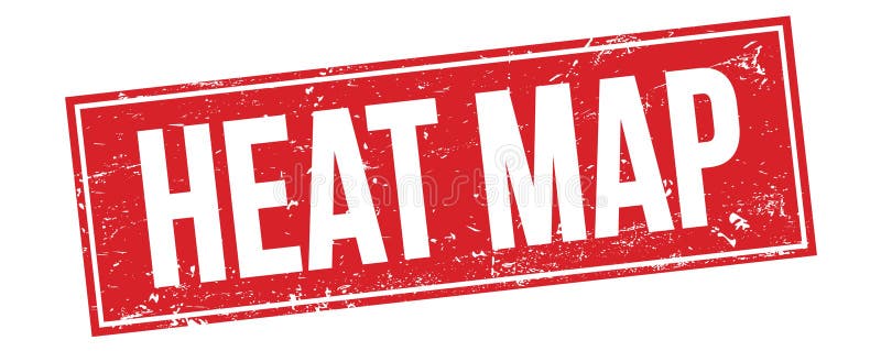 HEAT MAP Text on Red Grungy Rectangle Stamp Stock Illustration ...