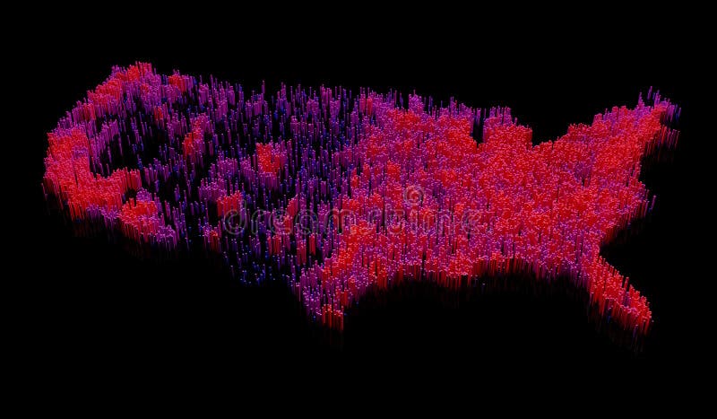 Heat Map, Usa - 3D Illustration Stock Illustration - Illustration of ...