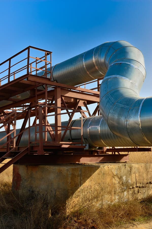 Oil Pipeline in the Desert of Bahrain Stock Photo - Image of fueling ...