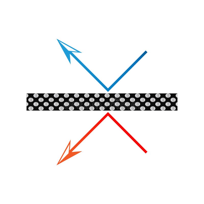 Reflective Surface Icon. Blue and Red Color Stock Vector - Illustration ...