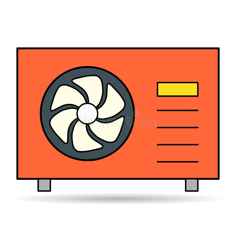 Heat Pump Air Source Shadow Icon, Cooling Electric System Machine, Cool ...
