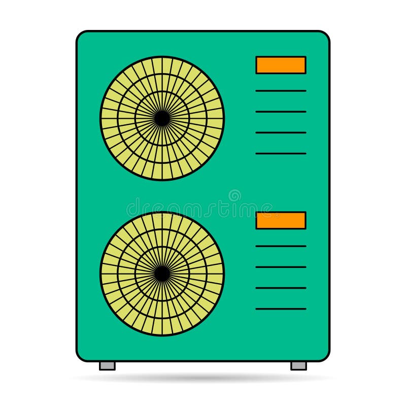 Heat Pump Air Source Shadow Icon, Cooling Electric System Machine, Cool ...