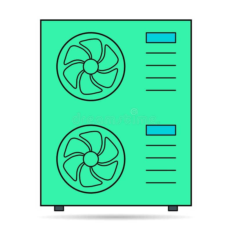 Heat Pump Air Source Shadow Icon, Cooling Electric System Machine, Cool ...