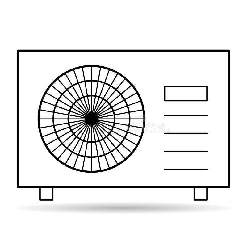 Heat Pump Air Source Shadow Icon, Cooling Electric System Machine, Cool ...
