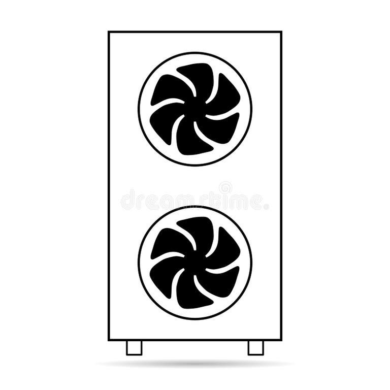 Heat Pump Air Source Shadow Icon, Cooling Electric System Machine, Cool ...