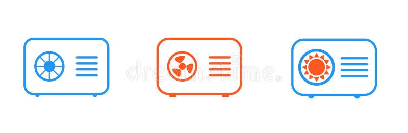 Heat Pump Icon or Air Conditioner Vector Symbol Stock Vector ...