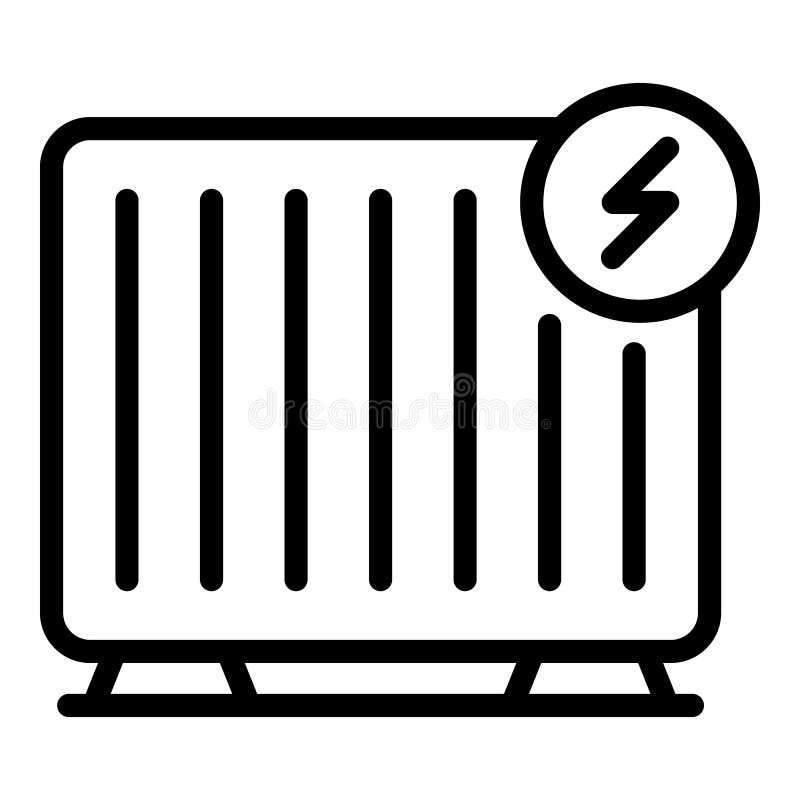 Heat Radiator Icon Outline Vector. Electric Heater Stock Illustration ...