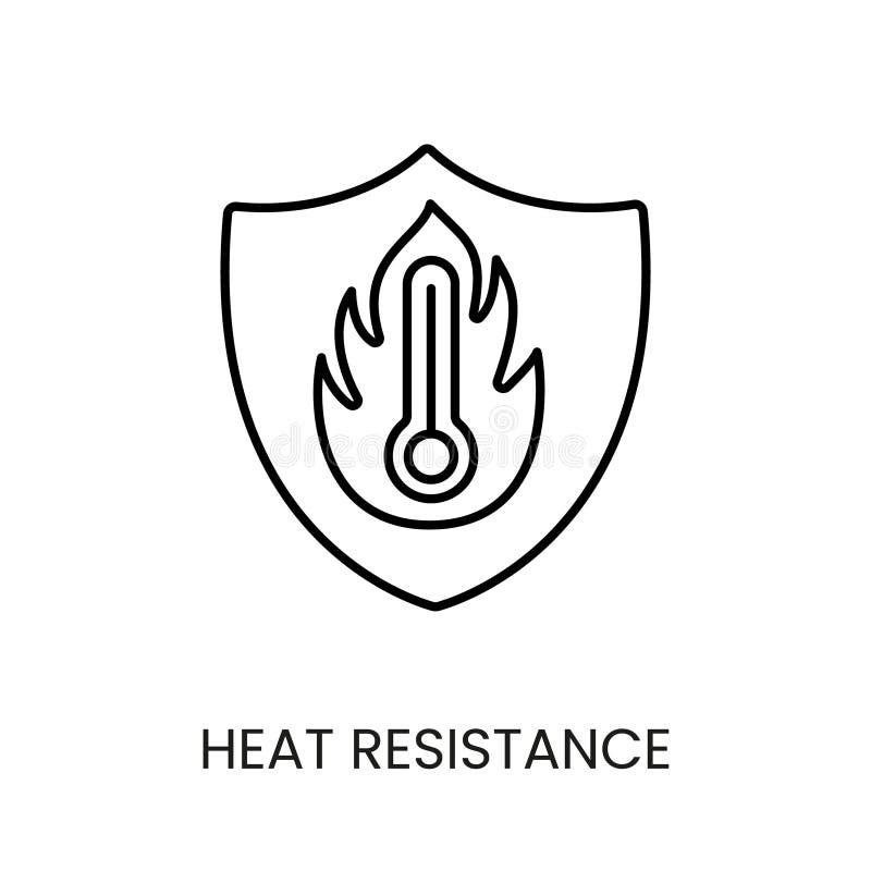 Heat Resistance Line Vector Icon with Editable Stroke Stock Vector ...