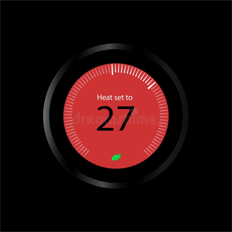 Heat Set To the Temperature 27 Celsius on Circle Thermostat ...