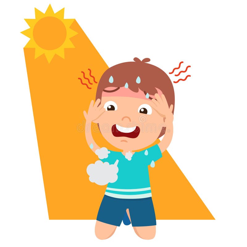 Heat stroke boy stock vector. Illustration of infographic - 273350798
