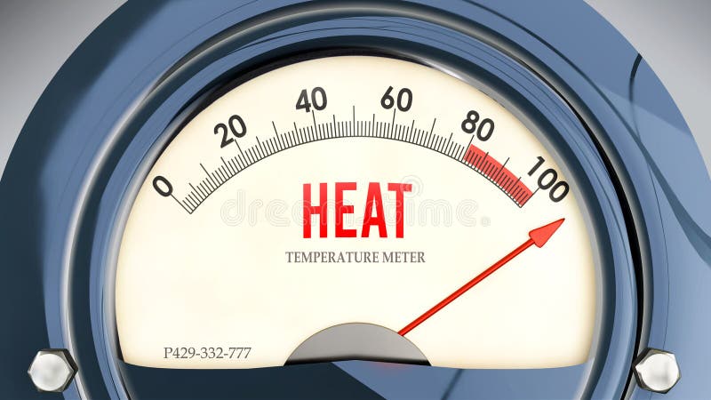 Heat and Temperature Meter that is Hitting a Full Scale, Showing a Very ...