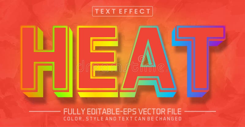 Heat Text Editable Style Effect Stock Vector - Illustration of ...