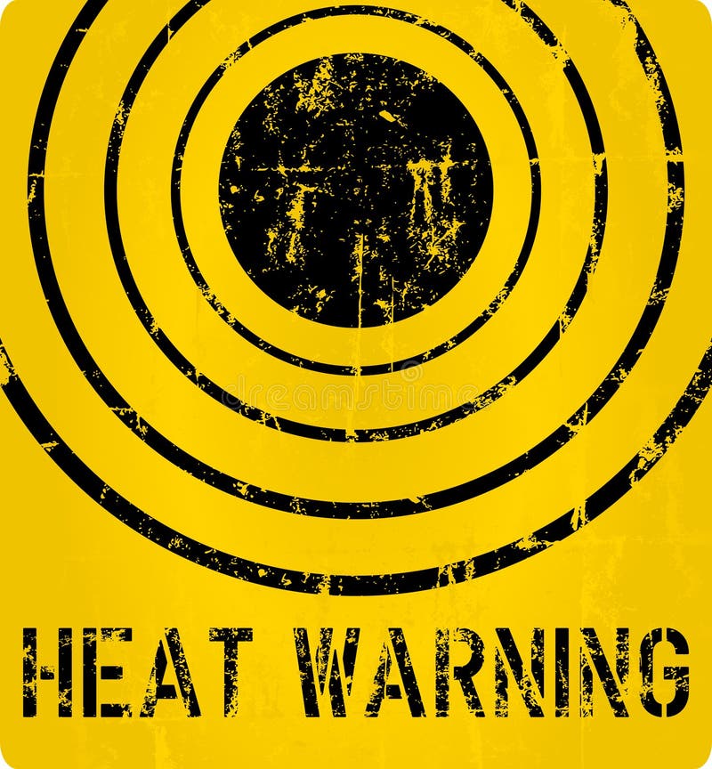 Heat warning sign, stock vector. Illustration of label - 95019309