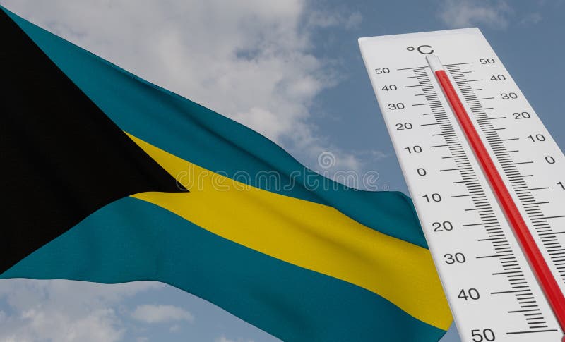 Heat Wave in Ukraine, Thermometer in Front of Flag Ukraine and Sky ...