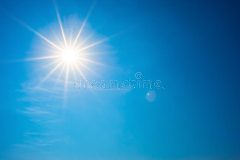 Heat Wave, Bright Sun on Blue Sky Stock Photo - Image of beautiful ...