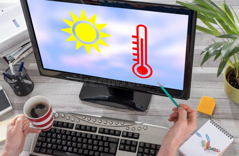 Heat Wave Concept on a Computer Stock Photo - Image of weather, summer ...