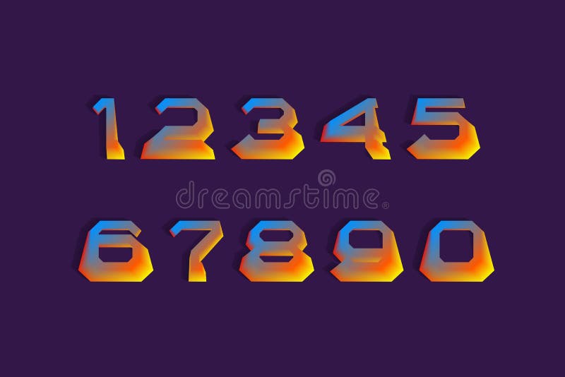Heated Hot Colors 3d Numbers Stock Vector - Illustration of element ...
