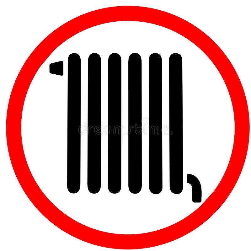 Heater Warning Red Circle Road Sign Isolated on White Background Stock ...