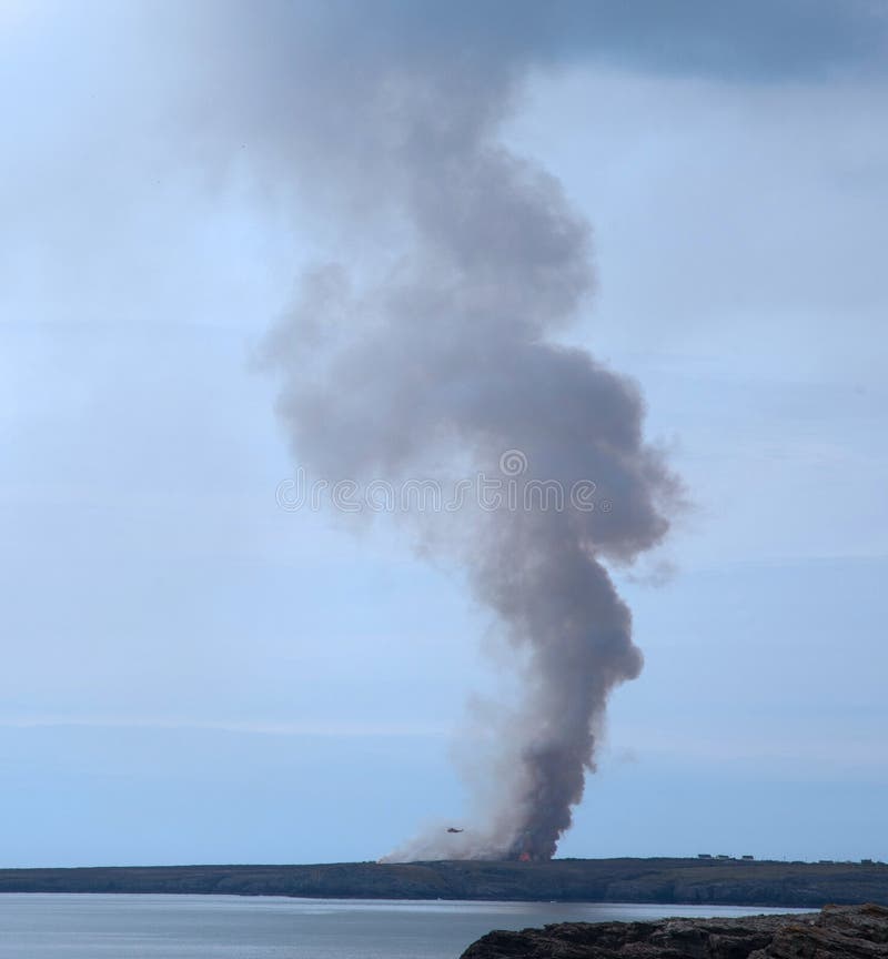 Heath Fire stock photo. Image of wales, fire, smoke, beating - 24896902