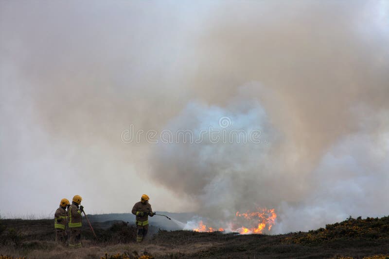 Heath Fire stock image. Image of heath, firemen, fireman - 24896985