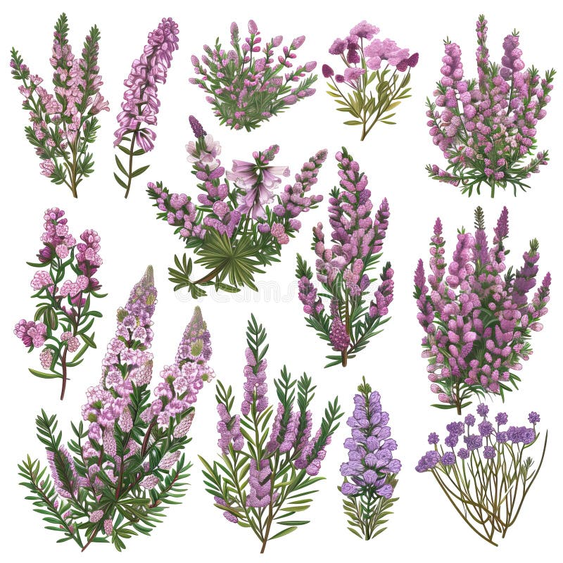 Pink Flower Heather Stock Illustrations – 954 Pink Flower Heather Stock ...