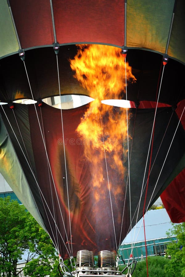 Heating the balloon stock image. Image of fire, flame - 19933905