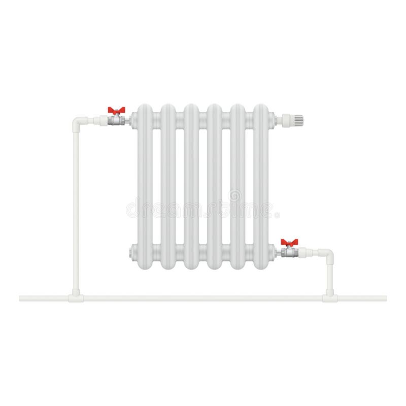 The Heating Battery Connection Diagram is One-pipe. Stock Vector ...