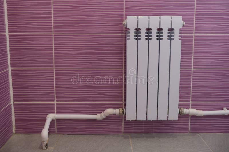 Heating Battery of the Heating System in the Room Close-up Stock Image ...