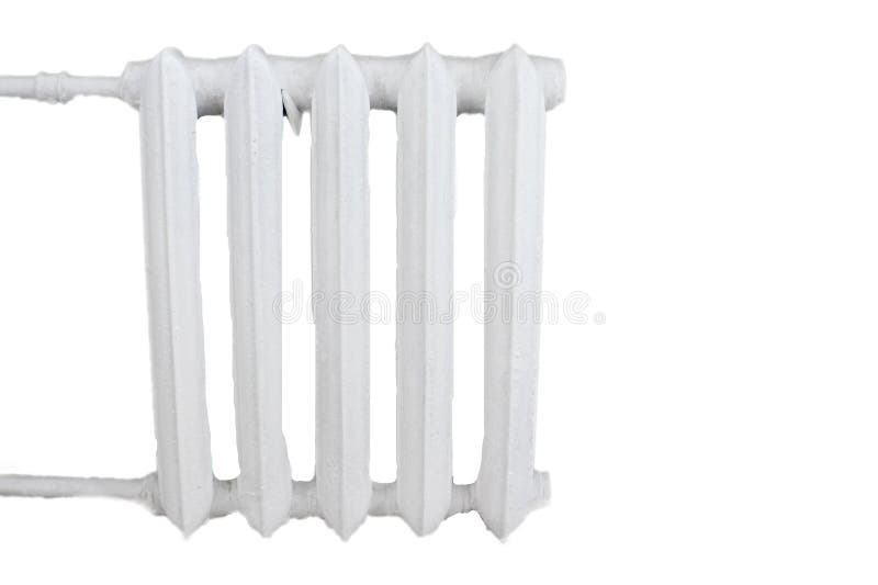 Heating Battery. White Radiator Isolated on White Background. Iron ...