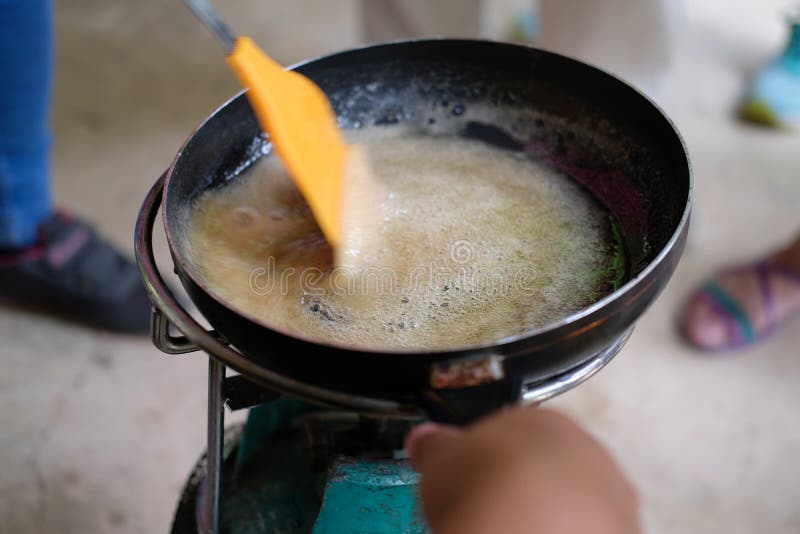 Heating Cooking Boiling Sugar Caramel Syrup Stock Photo - Image of ...