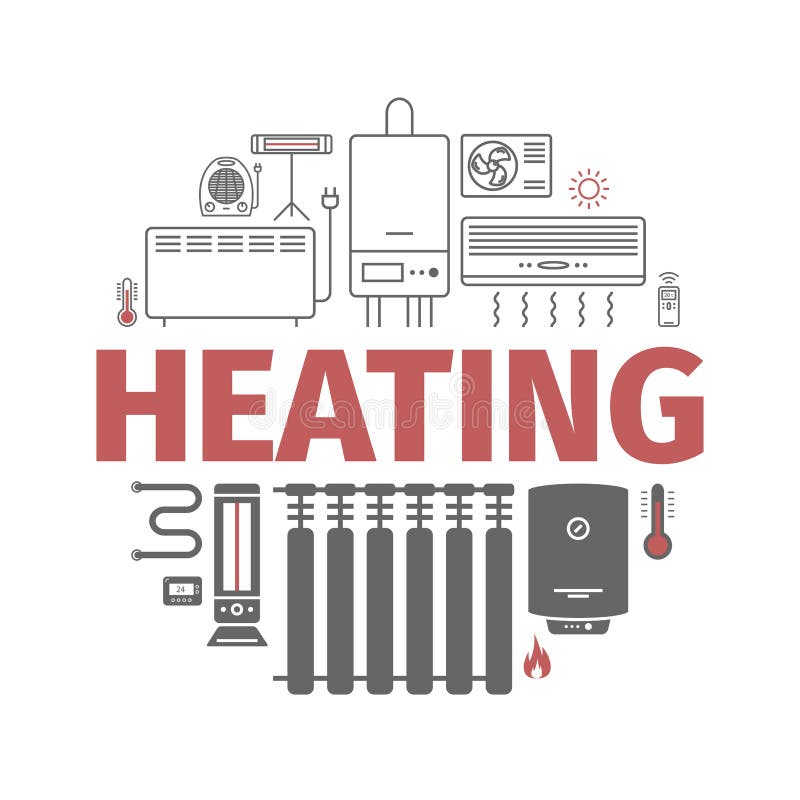 Heating and Cooling Banner. Ventilation and Conditioning Vector ...