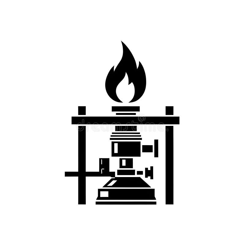 Heating Element Bunsen Burner Icon Stock Illustration - Illustration of ...