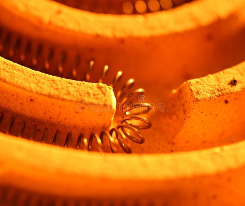 Heating Element Wires of a Bread Toaster Glowing Red Hot Stock Photo ...