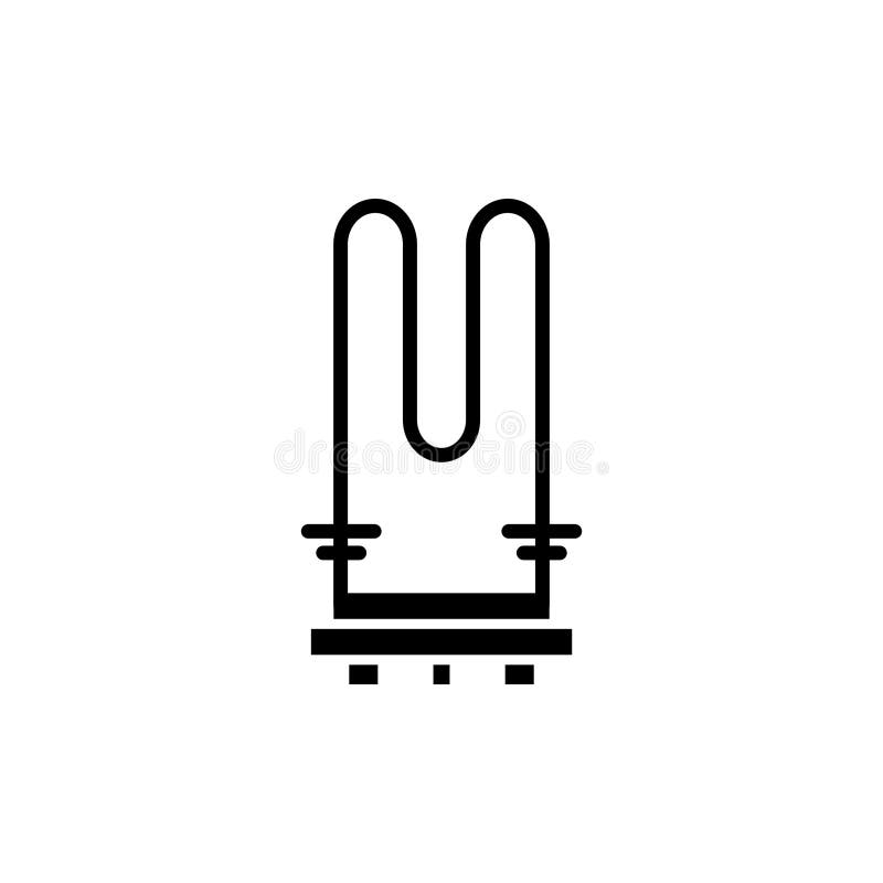 Heating Element Line Icon Isolated on White Background Stock Vector ...