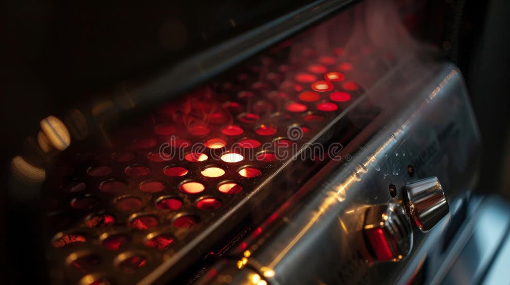 The Heating Element is Visible at the Bottom of the Smoker Emitting a ...