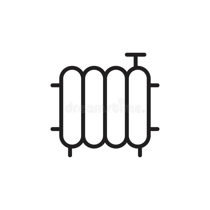 Heating Furnace Icon Flat Line Illustration Stock Vector - Illustration ...
