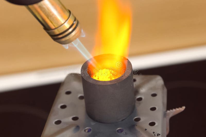 Heating the Gas Torch Pieces of Metal Stock Image - Image of jeweler ...