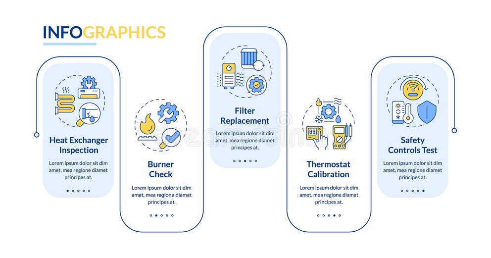 Heating Inspection Blue Rectangle Infographic Template Stock Vector ...
