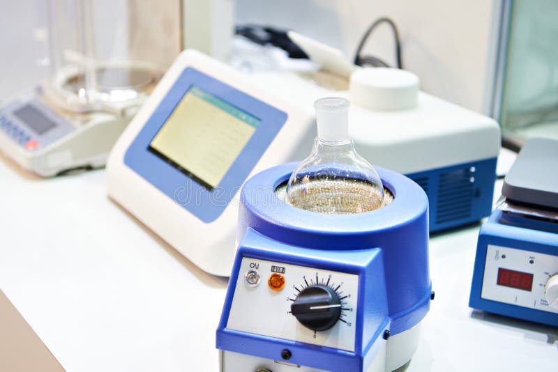 Heating mantle and flask stock photo. Image of chemical - 199606012