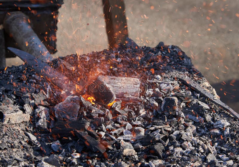 Heating Coals for Traditional Chinese Hot Pots Stock Image - Image of ...