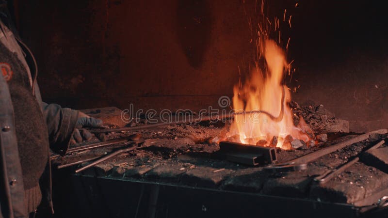 Heating of Metal Detail in the Fire Stock Photo - Image of metal ...