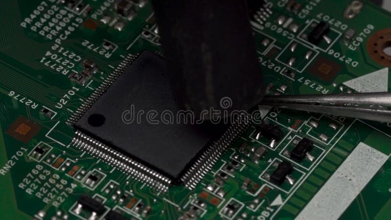 Heating the Microchip Contacts on the Electronic Printed Circuit Board ...