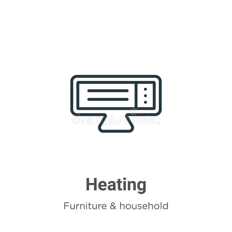 Heating Outline Vector Icon. Thin Line Black Heating Icon, Flat Vector ...